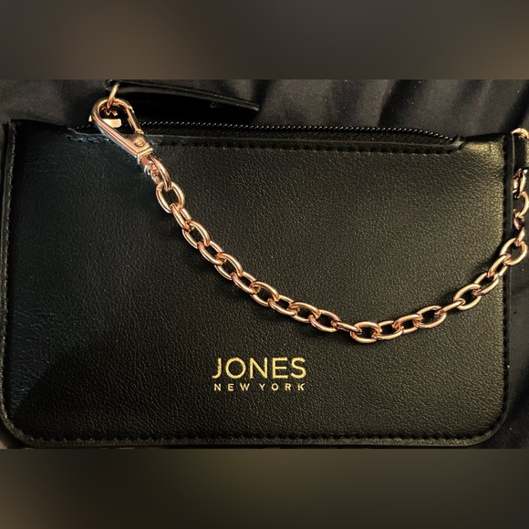 Jones New York | Bags | Jones New York Black Wristlet With Gold Chain ...